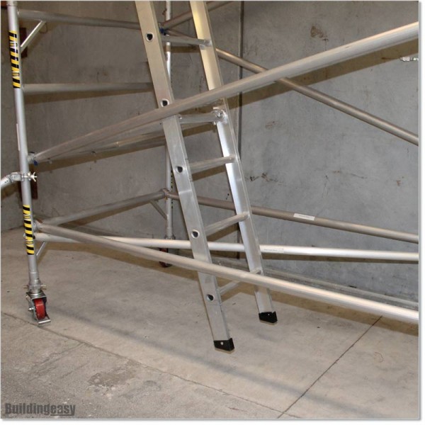 Long and wide 3.4M High Aluminium Scaffolding with Separate Ladder.