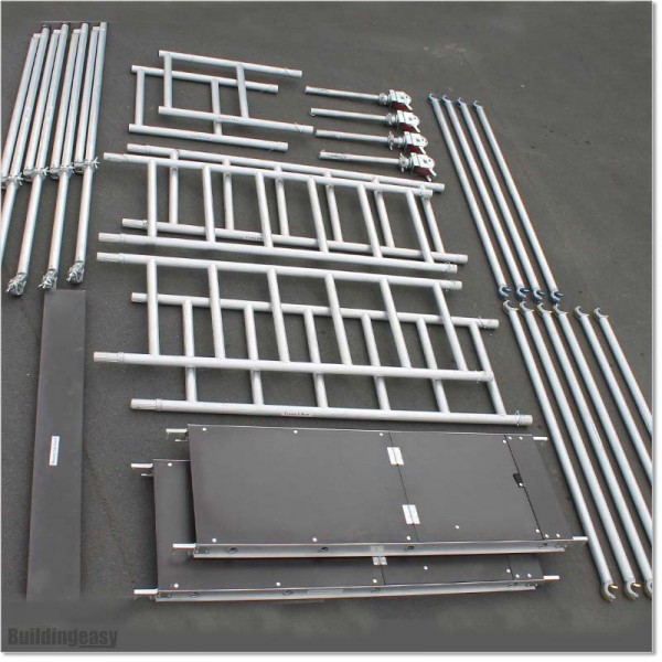 5M High Industrial Mobile Aluminium Scaffolding with 2 Working Planks.