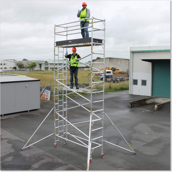 6M Narrow Scaffolding with Inbuilt Ladder Frame and 2 Working Planks.
