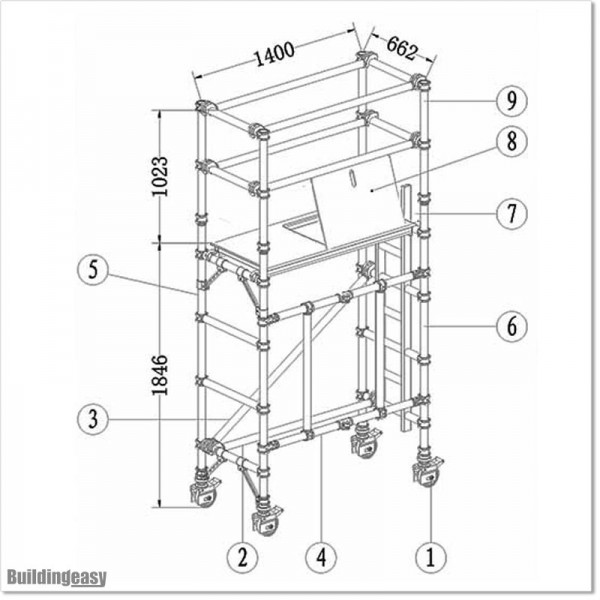 3M Fibreglass Scaffolding with inbuilt Ladder in New Zealand.