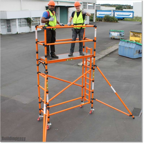 This is 2.4M high mobile fibreglass scaffolding is for industrial use.