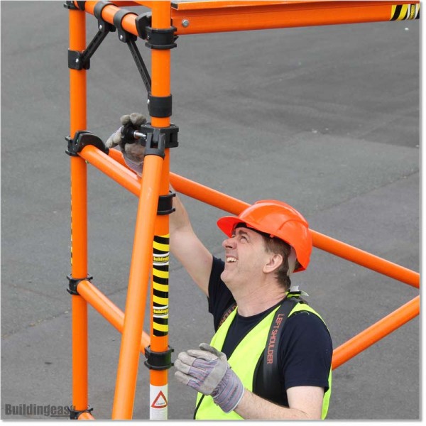 This is 2.4M high mobile fibreglass scaffolding is for industrial use.