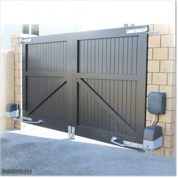Pillar Mounted Double Swing Gate Opener Works With Main Power System.