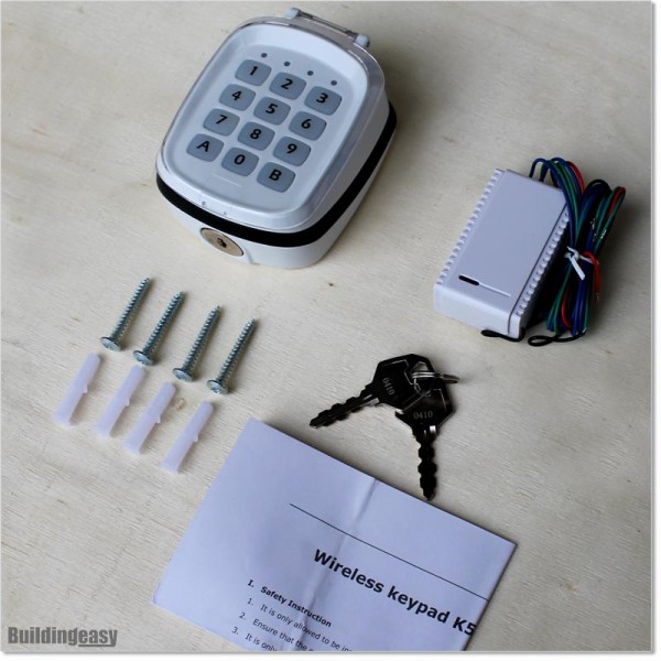 White Wireless Keypad comes with matching Receiver Unit.