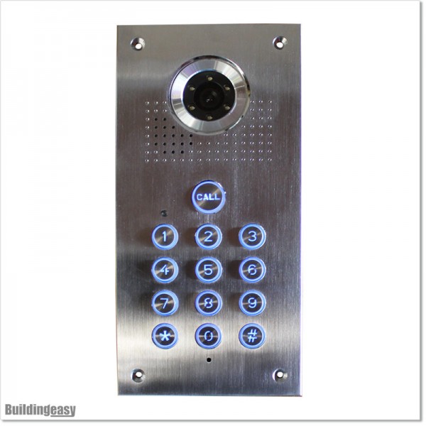 4 Wire S/S Video Intercom With Keypad & Optional Smart Phone Access.