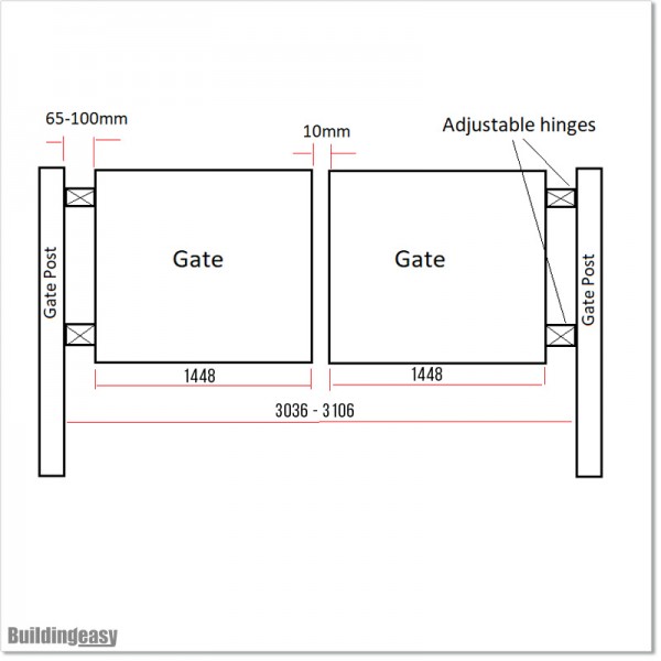 Aluminium Black Colour 1.7 M High Double Swing Gates with 3M Wide.