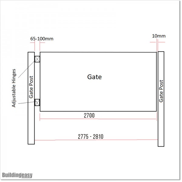 2.7M Wide Aluminium Flat Top Single Swing Gates including Parts in AKL