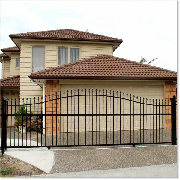 6M Wide & 1.8M Centre And 1.5M End Height Curved Top Sliding Gate