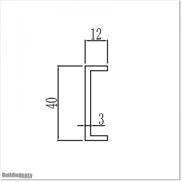 U Profile is made out of Aluminium 6063 grade material. Profile is 40 X ...