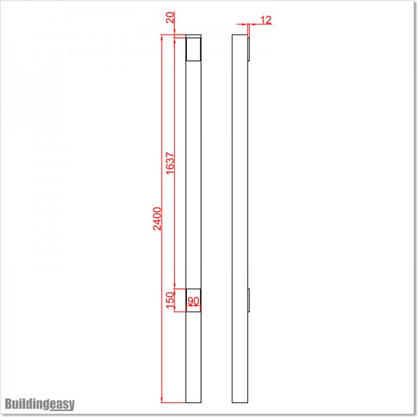 Reinforced 4" Aluminium Powder Coated In Silver Pearl Colour 2.4M Long.