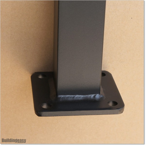 2" Black Powder Coated Aluminium Post 1.5M High With 100MM Square Base.