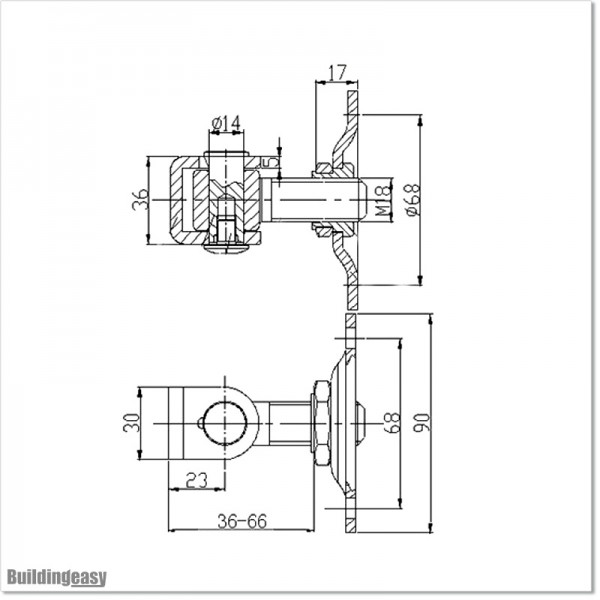 This hinge is suitable for medium weight steel gates
