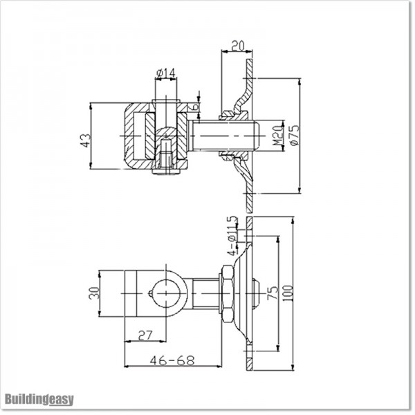 This hinge is suitable for medium/heavy weight steel gates