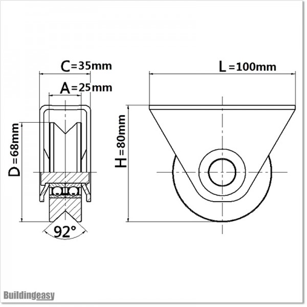 Sliding Gate V profile stainless steel gate wheel for heavy sliding gates