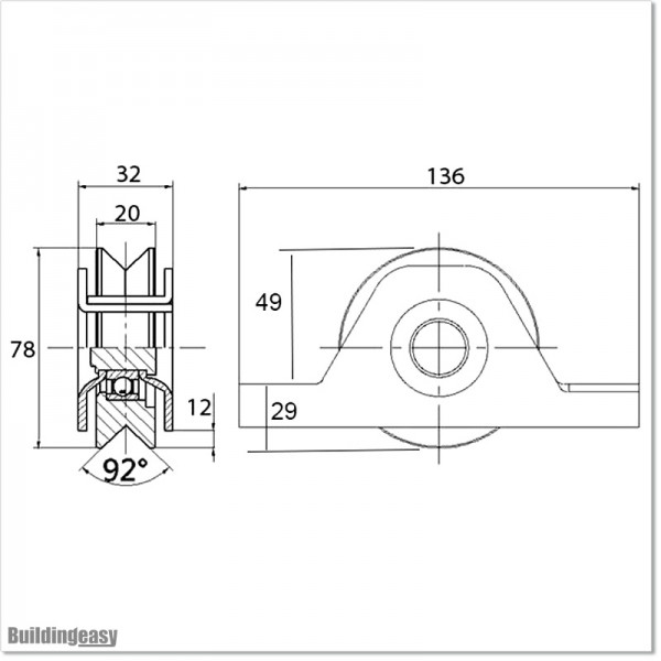 V Profile Sliding Gate Wheel Can Fits To The Gate In 2 Ways.