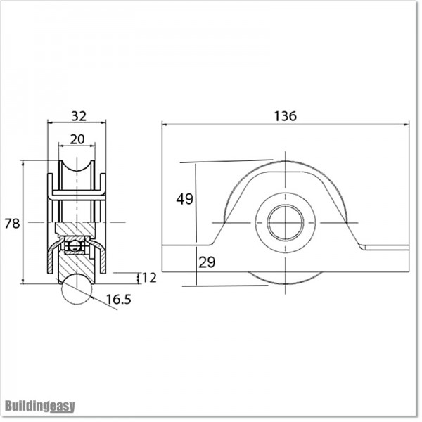 U Profile Stainless Steel Sliding Gate Wheel