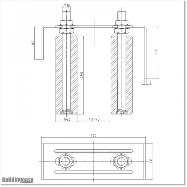 Two Roller Guide With Steel Bracket and Two 250mm Large Rollers.