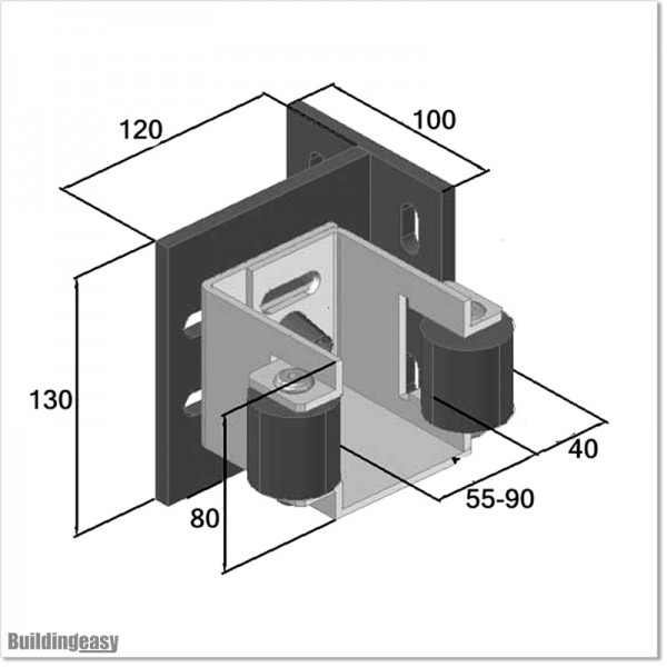 Sliding Gate Stopper For Sliding Gates With Two Small Rollers