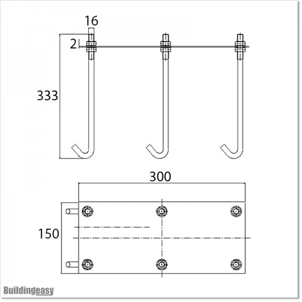 Heavy Duty Bottom Plates With 6 J Bolts For Cantilevered Gate System