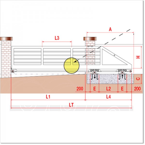 Complete Cantilevered Gate Kit For Heavy Duty Sliding Cantilevered Gate.