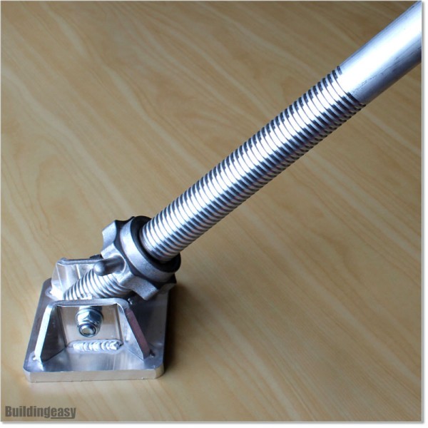 Tilting adjustable screw Jack with base is for sloping / uneven ground