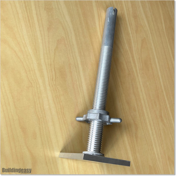 Adjustable screw Jack with base for our industrial aluminium scaffolding