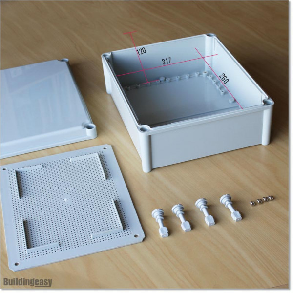Enclosure Polymer with lid. IP55 Rating