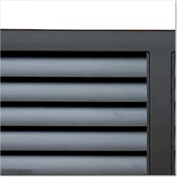 5.5M Wide & 1.8M High Flat Top Louver Sliding Gate in Matte Black Colour.