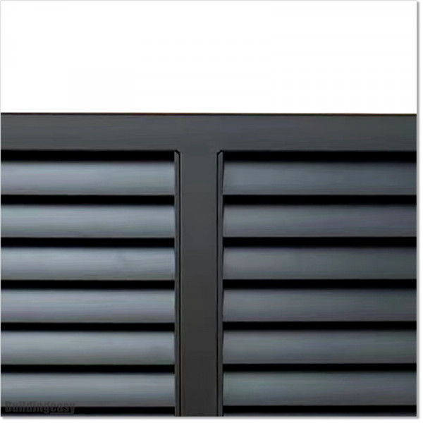 5.0M Wide & 1.8M High Flat Top Louver Sliding Gate in Matte Black Colour.