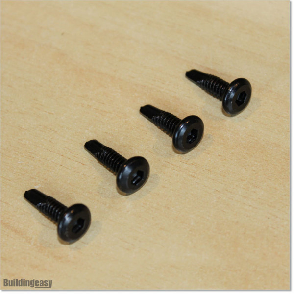 Self-tapping screws are powder coated in black colour. Size M4 X 16mm