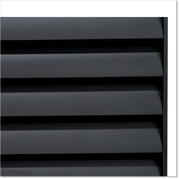 Aluminium Louver Fence is 1.2M high and 1.8M wide. Colour is Matte Black