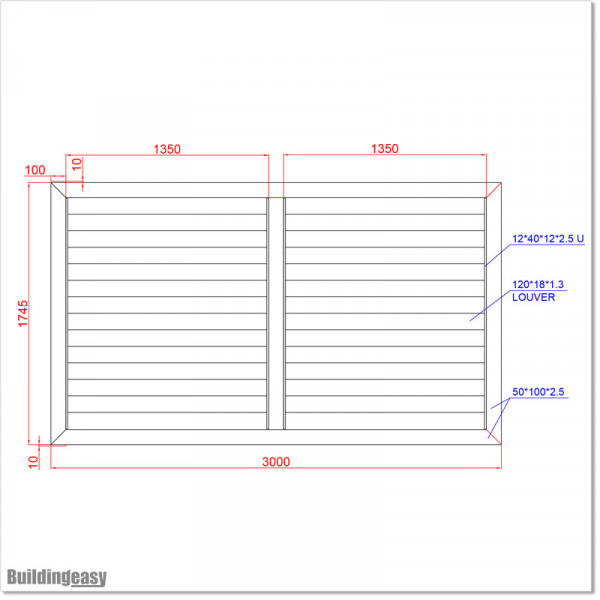 Covered Aluminium Louver 3M Wide Single Swing Gates in Auckland.