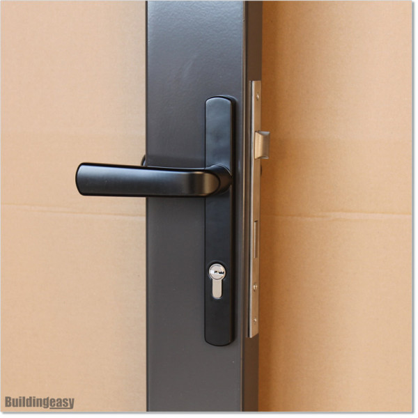 Aluminium Louver Pedestrian Gate 1M wide in Iron Sand With Parts 1.8M high