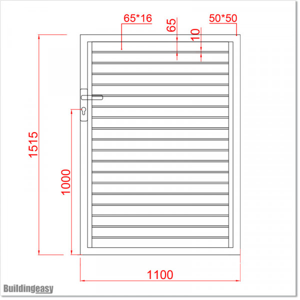 Gate is 1100mm wide (excluding hinge width) and height is 1515mm. Gate ...