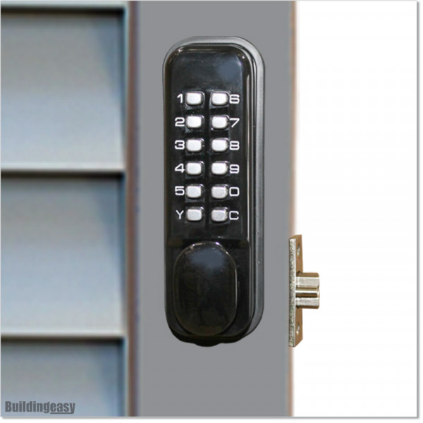 Aluminium Louver Pedestrian Gate 1M wide in Silver Pearl With Button ...