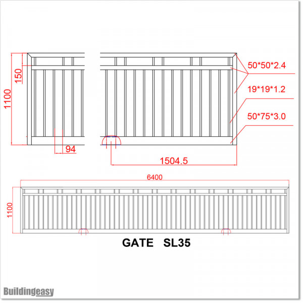 6.4M Wide and 1.2M High Sliding Gate Flat Top in Auckland.