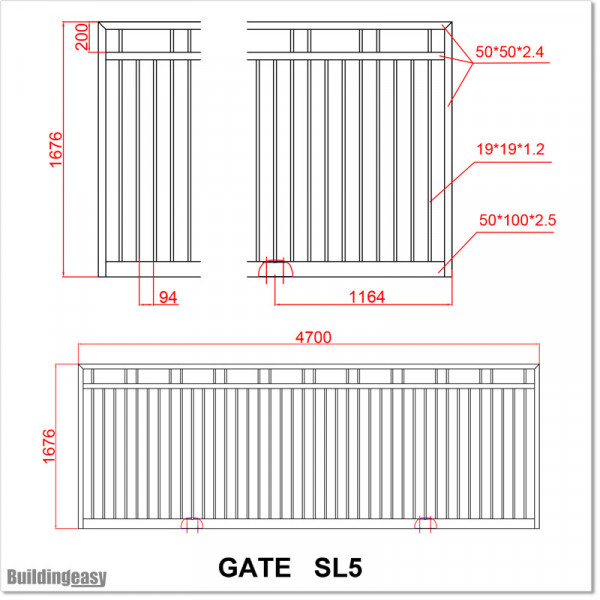 4.7M Wide Flat Top Aluminium Sliding Gate 1.7M High in Manukau Auckland