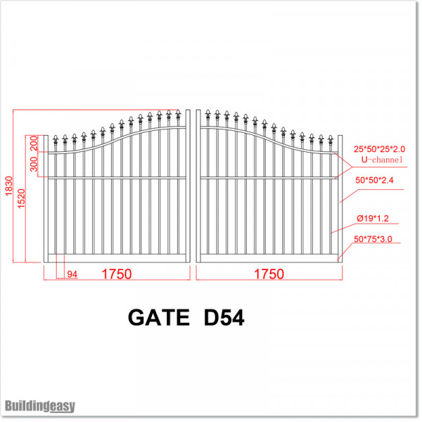 Black Arch top Double Swing Gates 3.5M Wide and 1.8M High in Auckland.