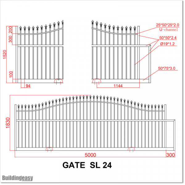 5M Wide Curved Top Aluminium Sliding Gate 1.8M High in Manukau.