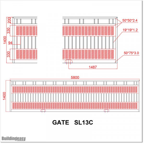 5.8M Wide Aluminium Sliding Gate 1.5M High Plates Fitted For More Privacy.
