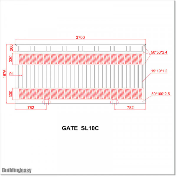 Covered 3.7M Wide Flat Top Aluminium Sliding Gate 1.7M High in Auckland